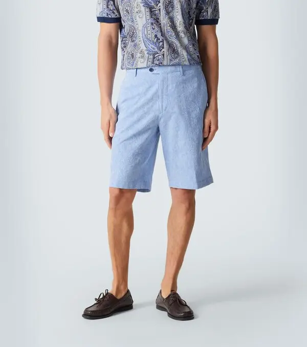 Etro Paisley Cotton Bermuda Shorts