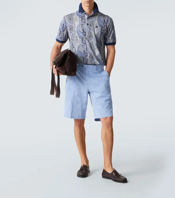 Etro Paisley Cotton Bermuda Shorts