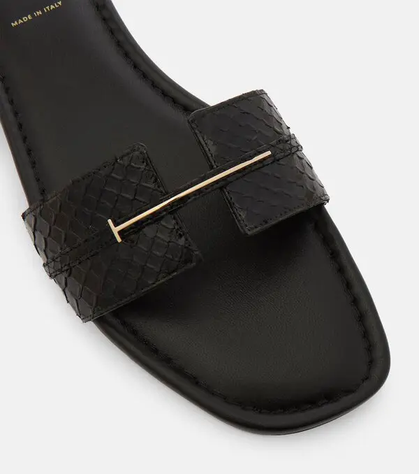 TOM FORD Julianne Croc-effect Leather Slides