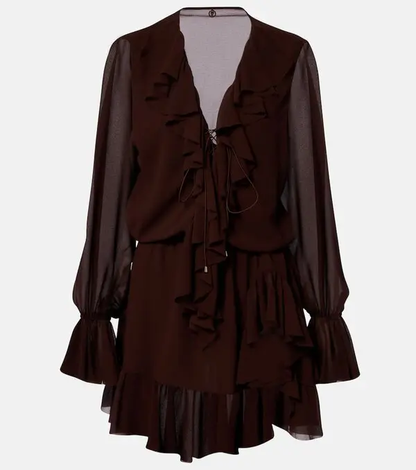 BANANHOT Bellen Ruffled Mini Dress - Brown