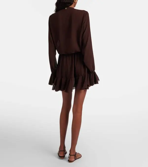 BANANHOT Bellen Ruffled Mini Dress - Brown