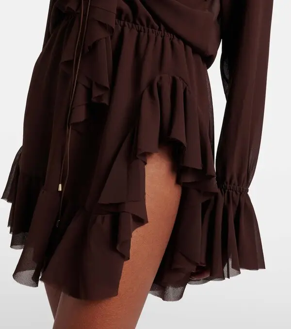 BANANHOT Bellen Ruffled Mini Dress - Brown