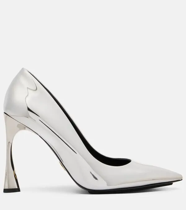 Stella McCartney Elsa 103 Metallic-effect Pumps - Silver