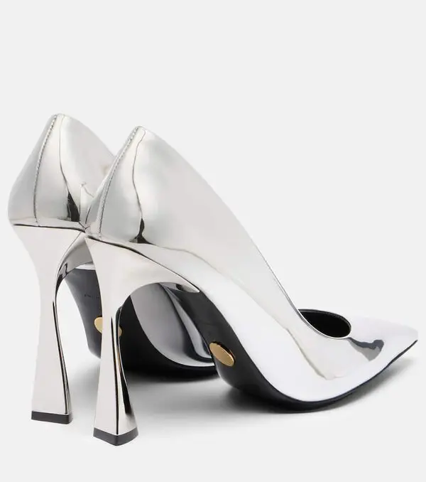 Stella McCartney Elsa 103 Metallic-effect Pumps - Silver