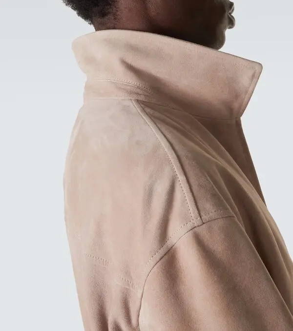 Brunello Cucinelli Suede Blouson Jacket - Beige