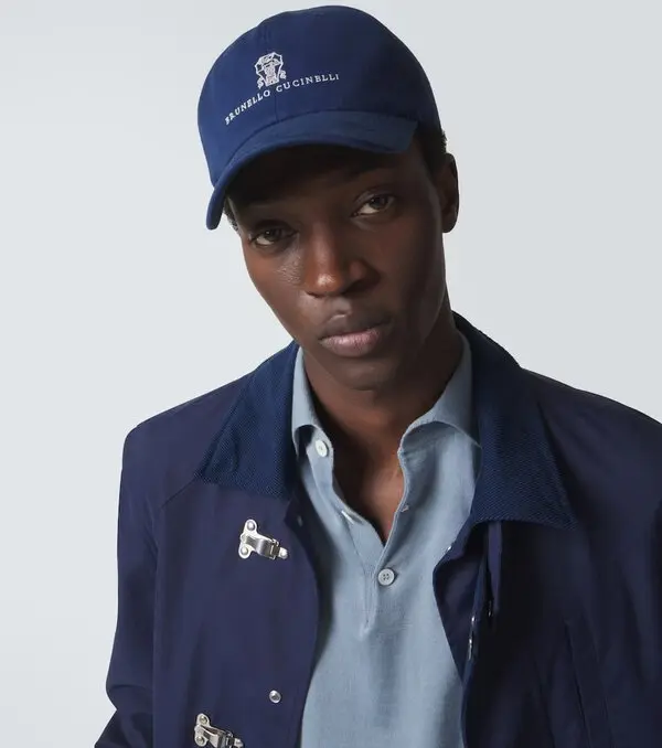 Brunello Cucinelli Canvas Baseball Cap - Blue