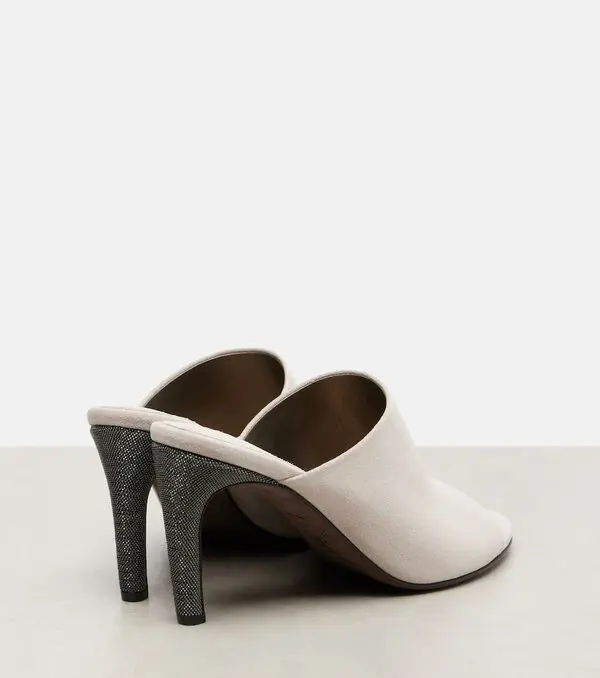 Brunello Cucinelli Monili Suede Mules