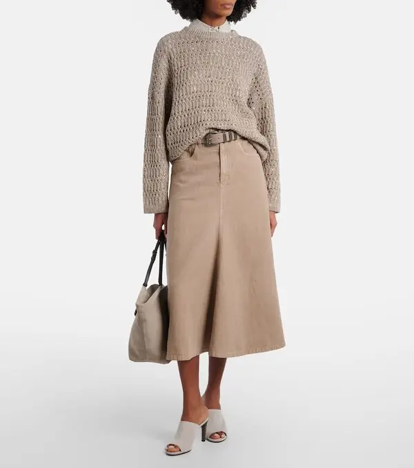 Brunello Cucinelli Monili Suede Mules