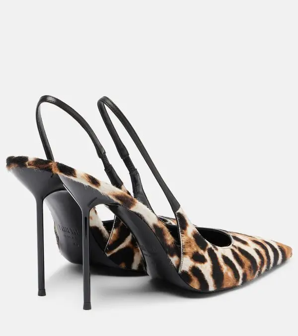 Paris Texas Lidia 105 Calf Hair Slingback Pumps - Beige
