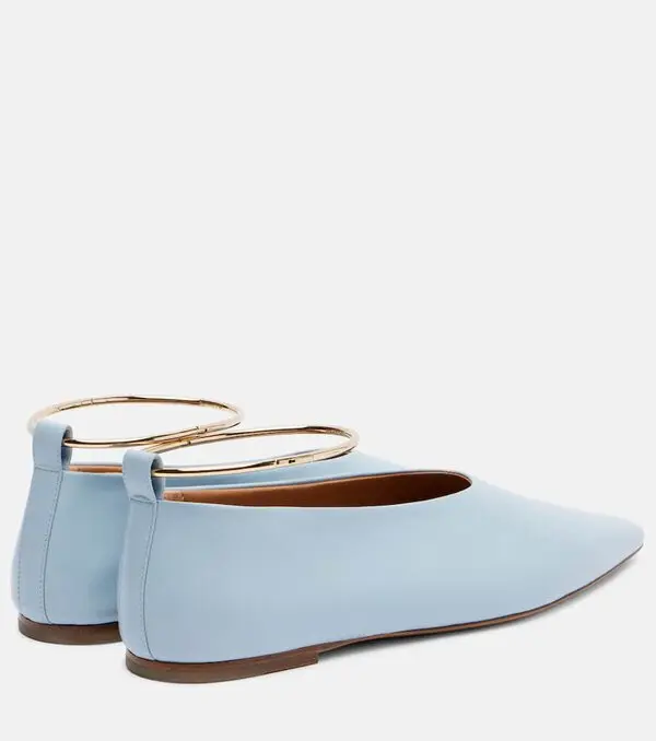 JIL SANDER Leather Ballet Flats - Blue