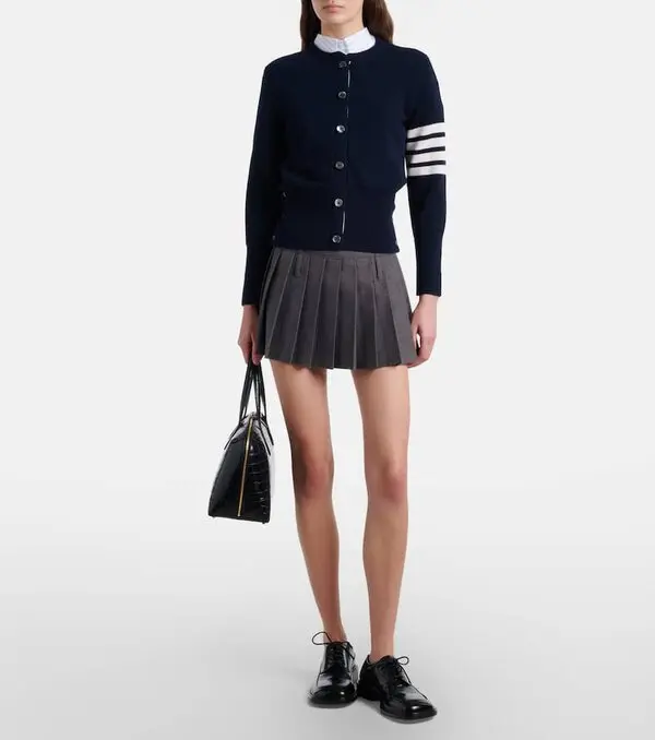 Thom Browne 4-bar Intarsia Virgin Wool Cardigan