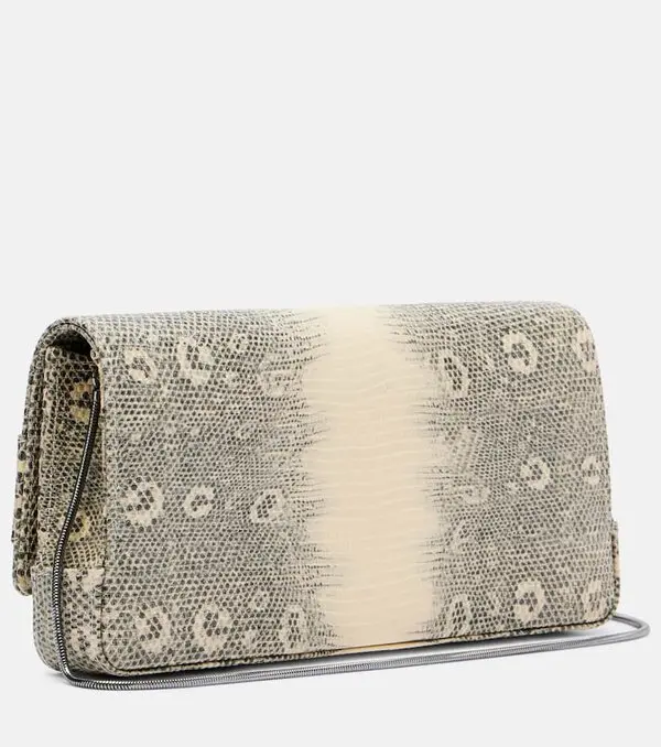 Manolo Blahnik Maygot Snake-effect Leather Clutch