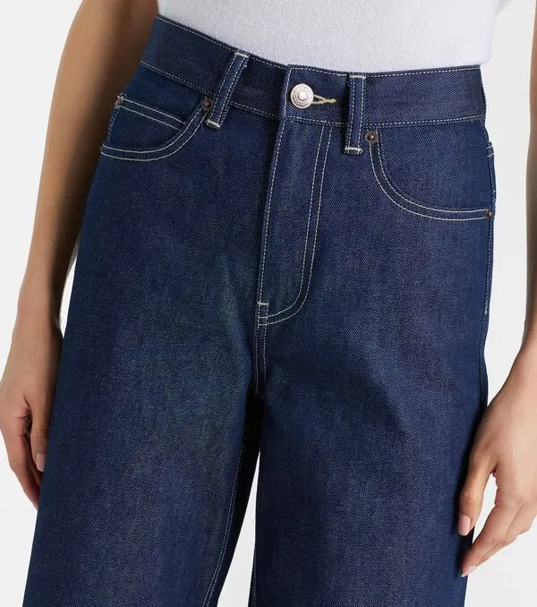 Tory Burch Monogram Wide-leg Jeans - Blue