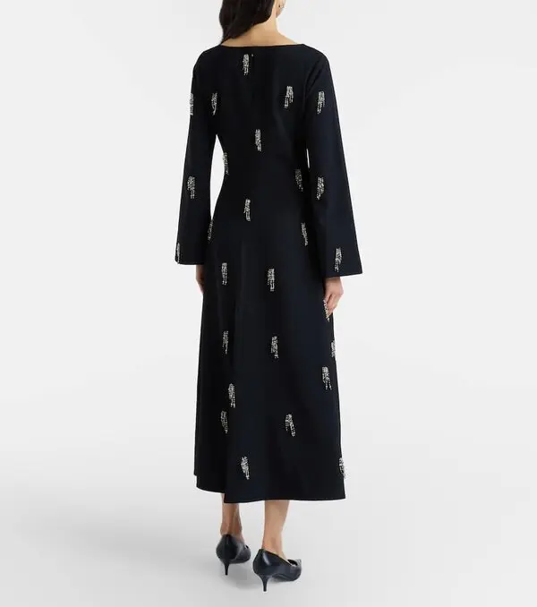 Simkhai Coretta Embellished Crepe Midi Dress