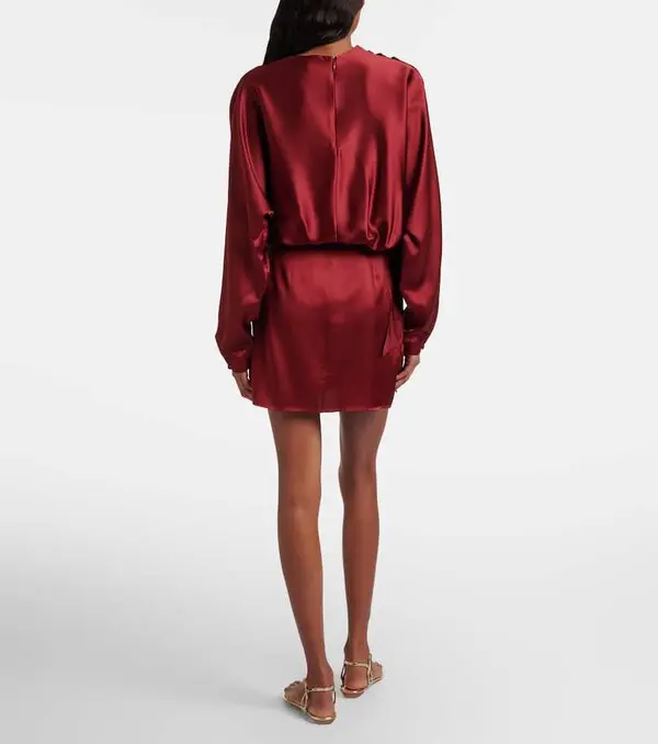 Staud Phoebe Silk-blend Satin Minidress