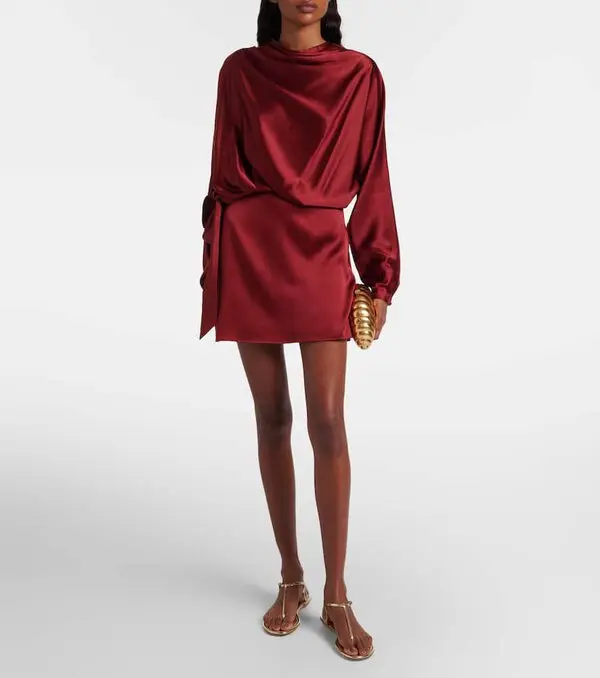 Staud Phoebe Silk-blend Satin Minidress