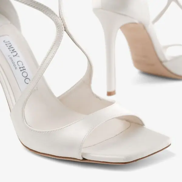 JIMMY CHOO Azia 95 Satin Sandals - Neutral