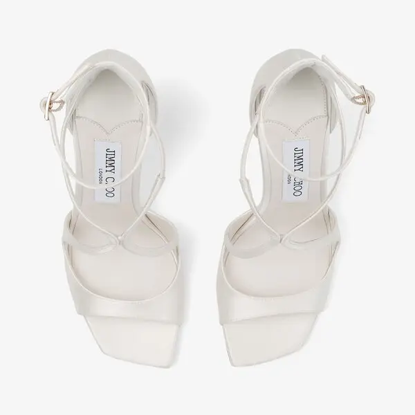 JIMMY CHOO Azia 95 Satin Sandals - Neutral