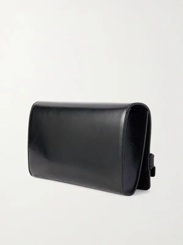 Balmain Shuffle Buckled Leather Shoulder Bag - Black