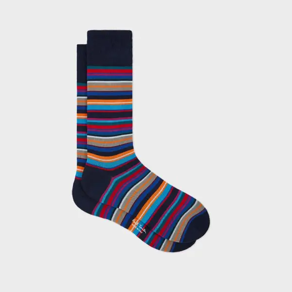 Paul Smith Multicolour Stripe Socks - Blue