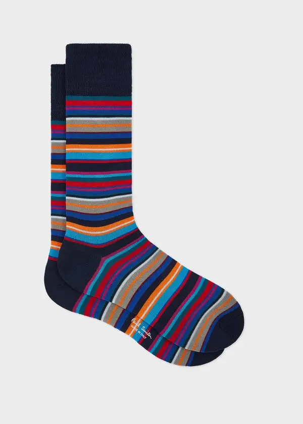 Paul Smith Multicolour Stripe Socks - Blue