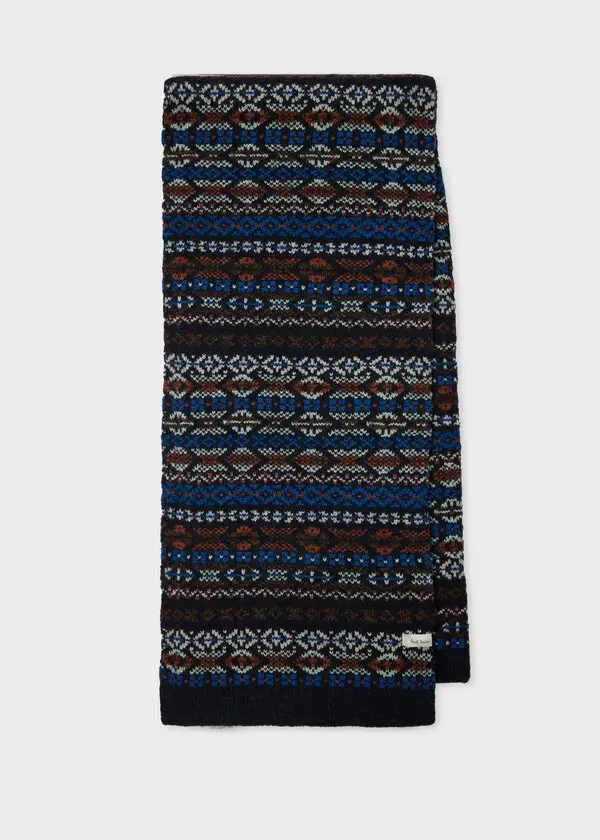 Paul Smith Fair Isle Wool Scarf