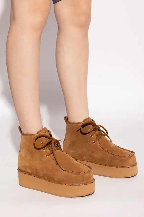 Mcm Platform Snow Boots - Brown