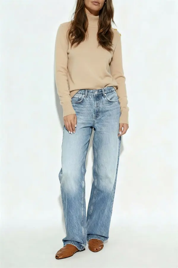 BY MALENE BIRGER Wool Turtleneck Sweater - Beige