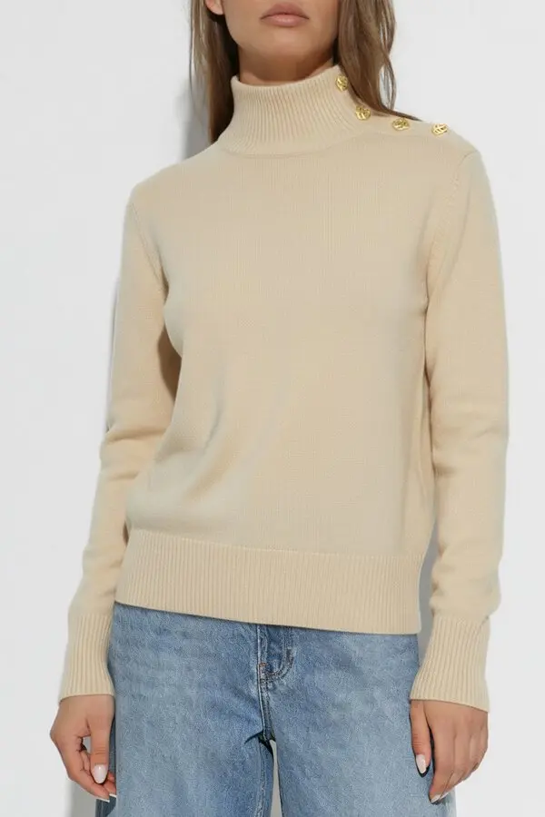 BY MALENE BIRGER Wool Turtleneck Sweater - Beige