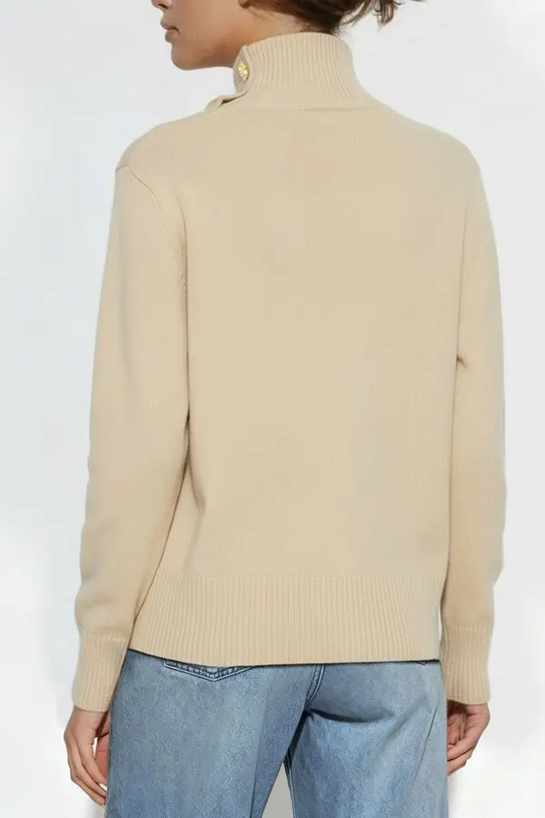 BY MALENE BIRGER Wool Turtleneck Sweater - Beige