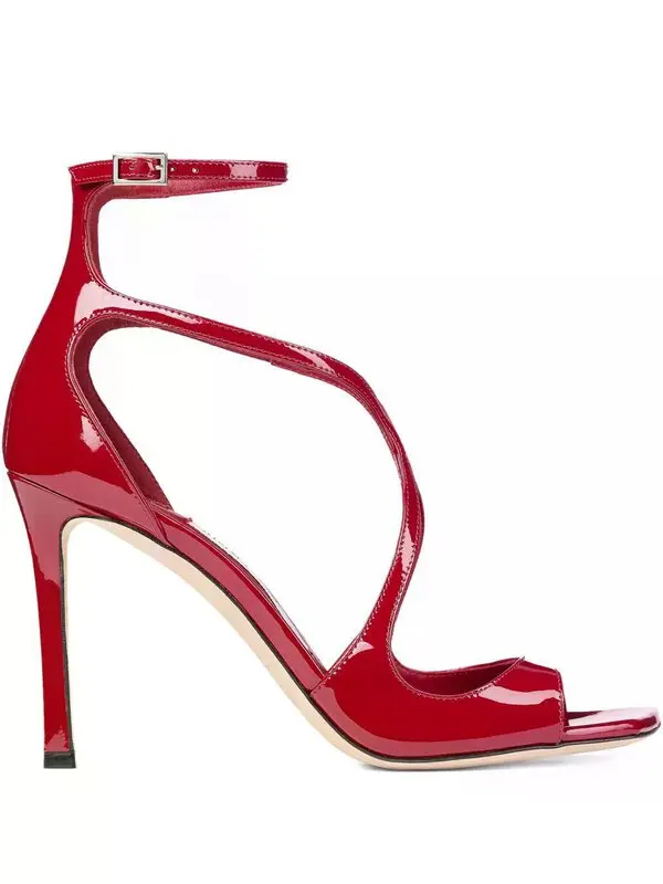 JIMMY CHOO Azia 95 Leather Sandals - Red