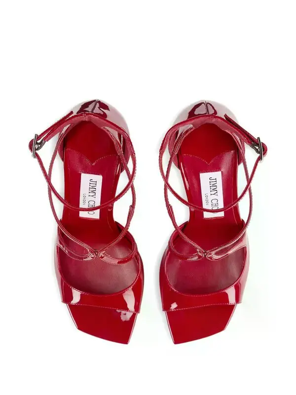 JIMMY CHOO Azia 95 Leather Sandals - Red