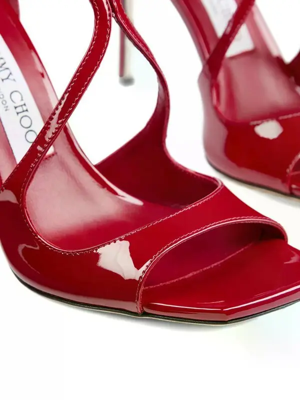 JIMMY CHOO Azia 95 Leather Sandals - Red