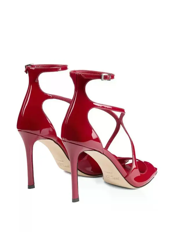 JIMMY CHOO Azia 95 Leather Sandals - Red