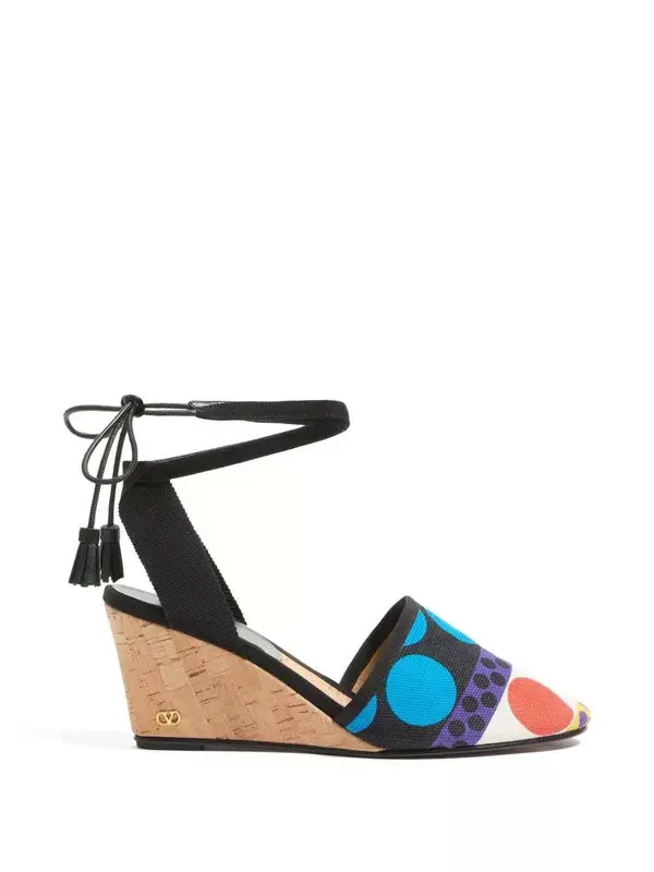 Valentino Garavani La Cruisette Wedge-heeled Sandals - Black