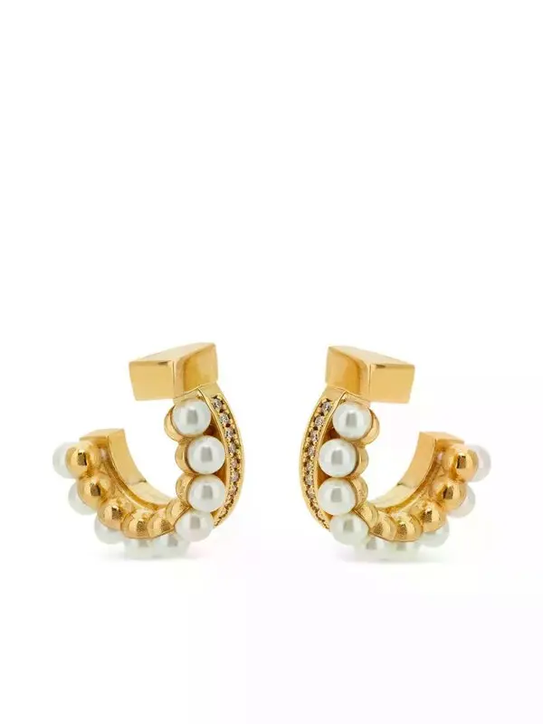 FERRAGAMO Pearl Stud Earrings - Gold