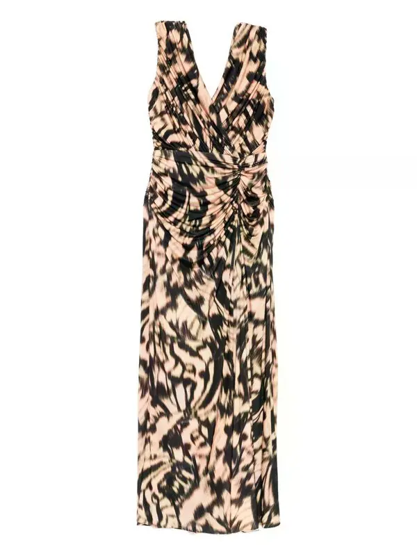 Amsale Printed Satin Dress