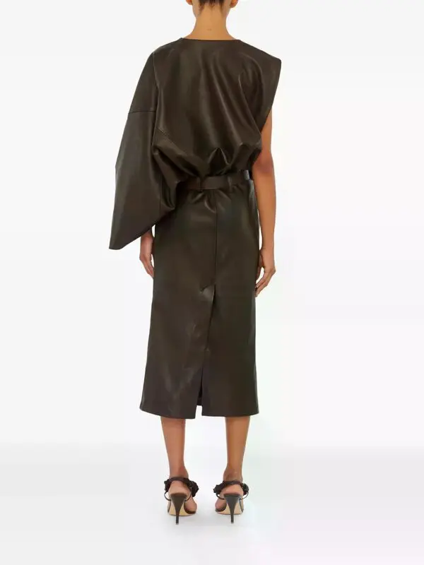 Christopher Esber Swaddled Belted Leather Midi Dress
