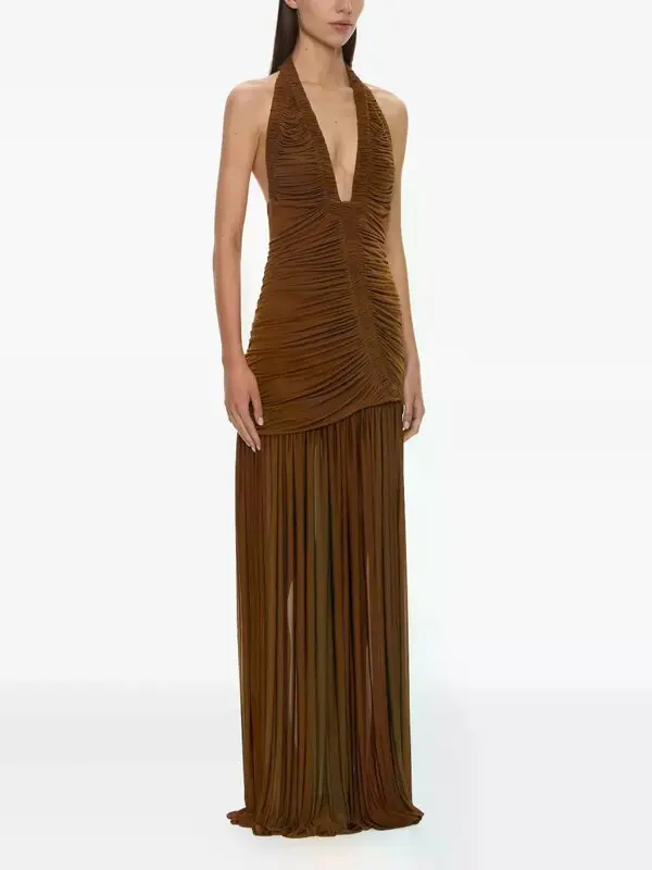 Christopher Esber Orion Halterneck Ruched Gown