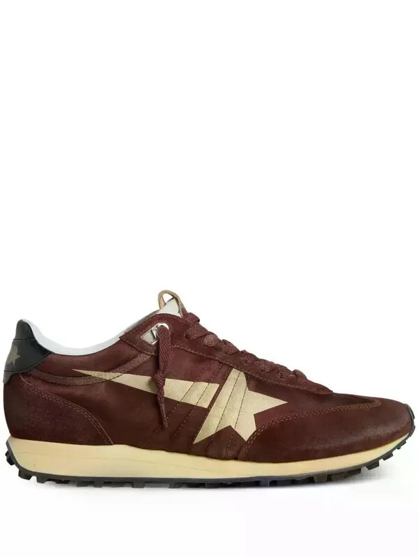 GOLDEN GOOSE Marathon Trainers With Satin Upper And Platinum Leather Star
