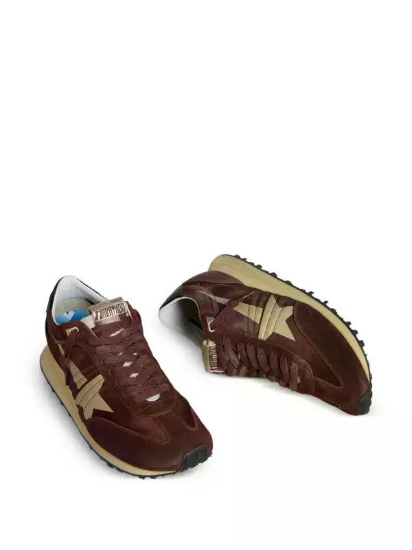 GOLDEN GOOSE Marathon Trainers With Satin Upper And Platinum Leather Star