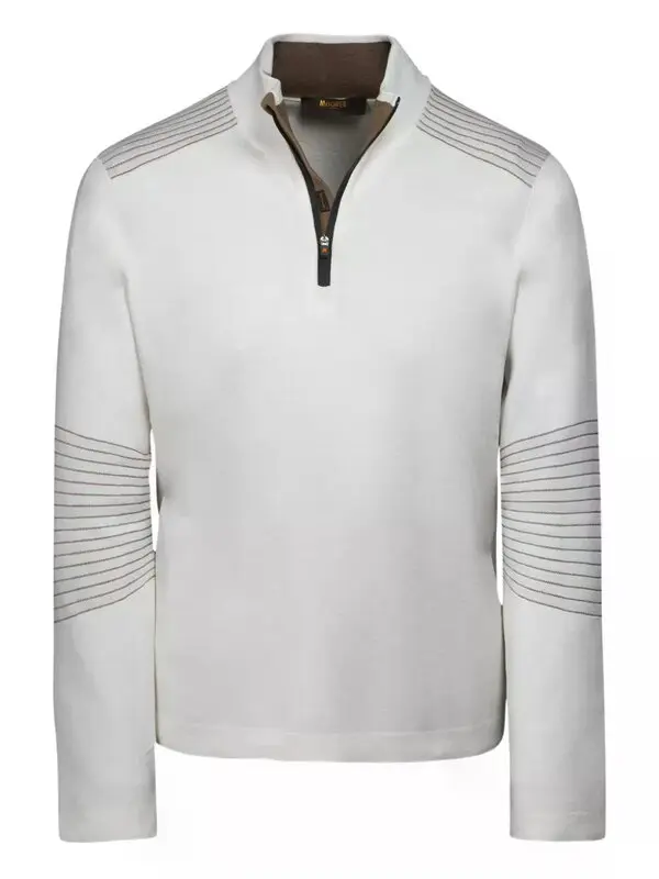 MOORER Sciores Half-zip Sweater - White