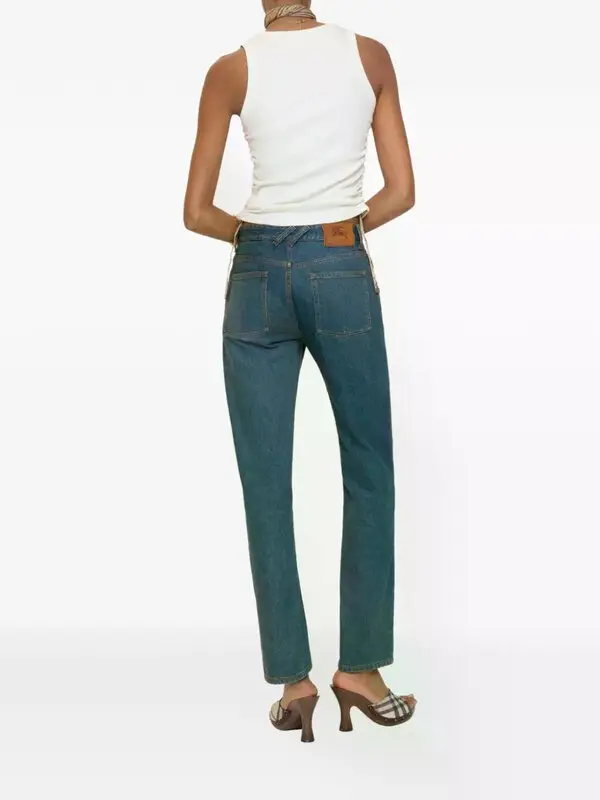 Burberry Straight-leg Jeans With Logo Patch - Blue