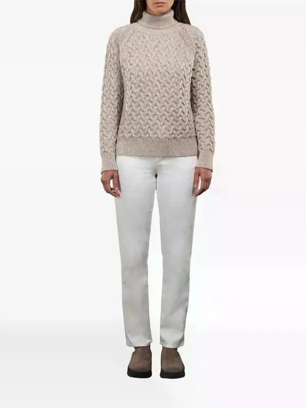 MOORER Fiames Cable-knit Roll-neck Sweater