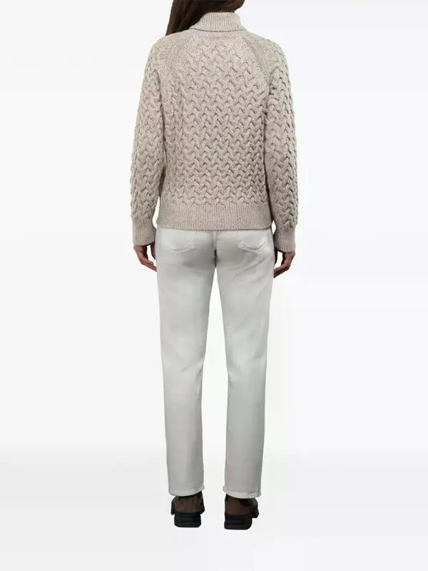 MOORER Fiames Cable-knit Roll-neck Sweater
