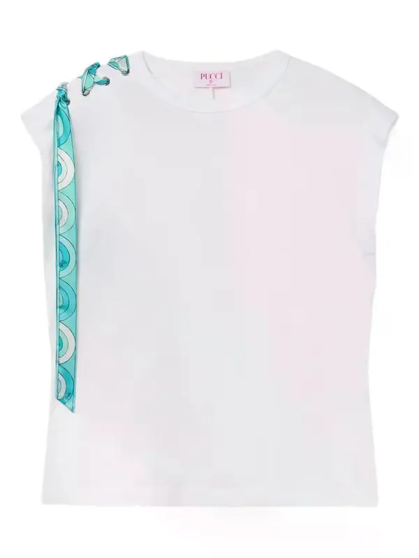 Emilio Pucci Cotton T-shirt With Lace-up Detail - White