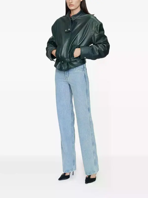 Christopher Esber Belted Leather Jacket - Green