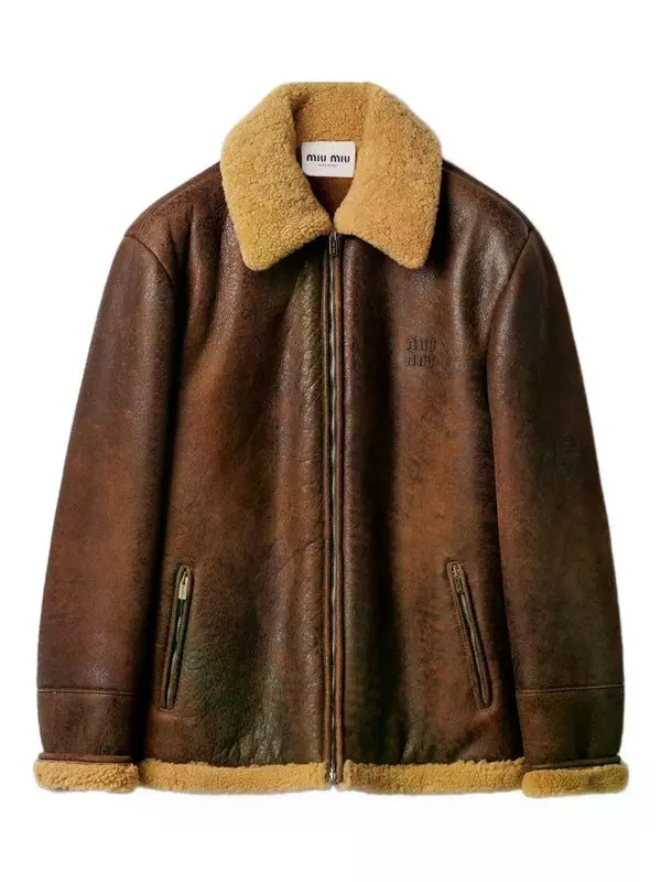 Miu Miu Zip-up Shearling Coat