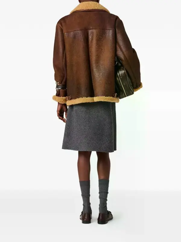 Miu Miu Zip-up Shearling Coat