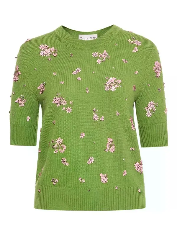 Oscar De La Renta Embroidered Pullover